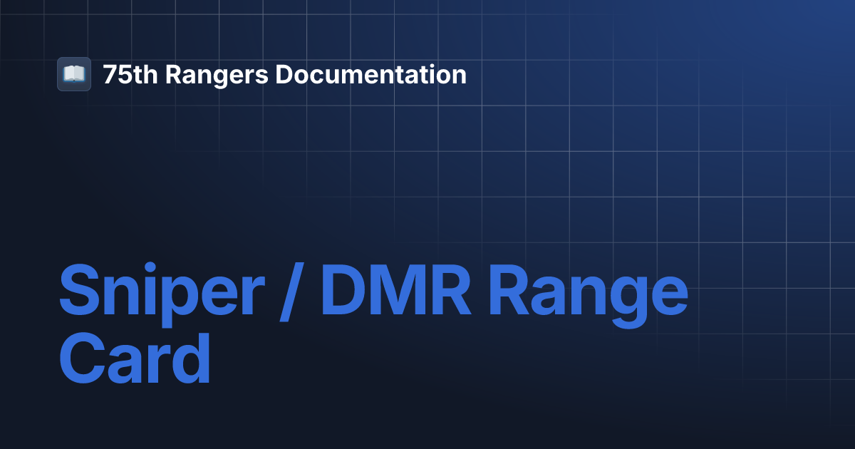Sniper / DMR Range Card | 75th Rangers Documentation